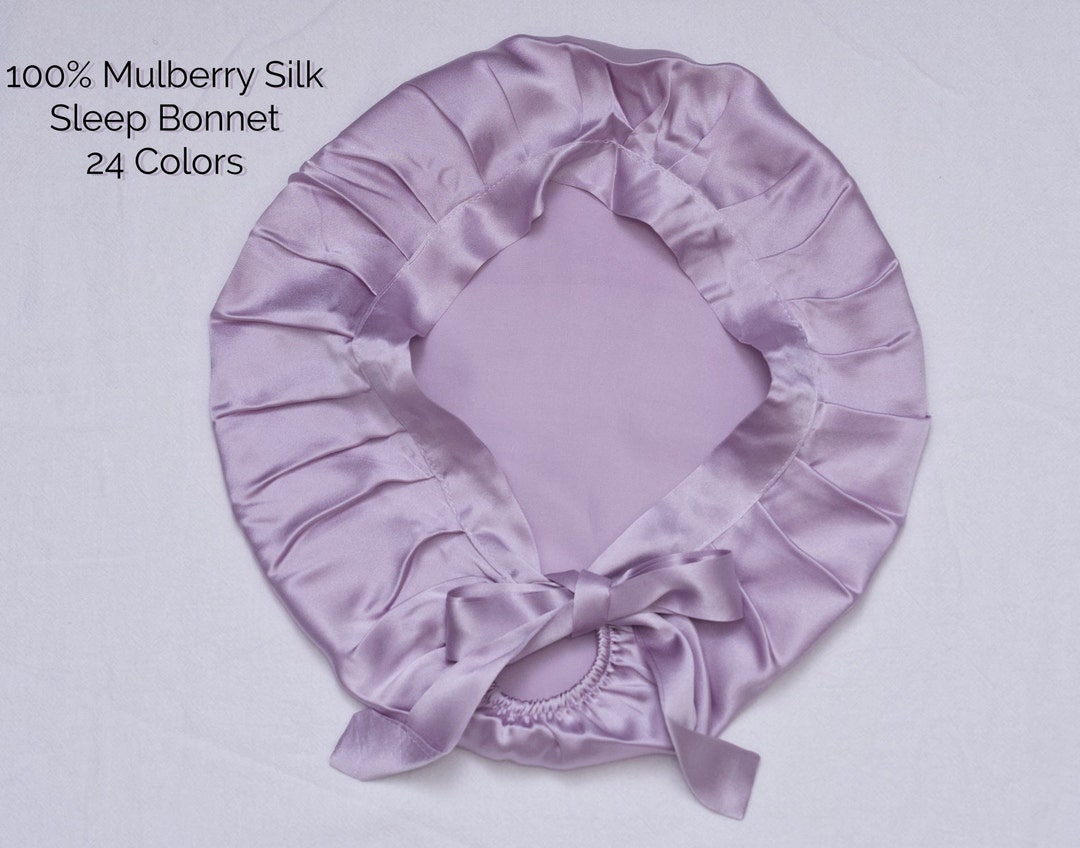 100% Pure Mulberry Silk Sleep Cap Silk Hair Bonnet Women Silk Night Cap ...