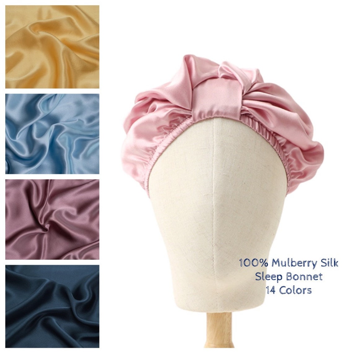 100% Mulberry Silk Caps Silk Bonnets Hair Care Night Cap Hair Beauty ...