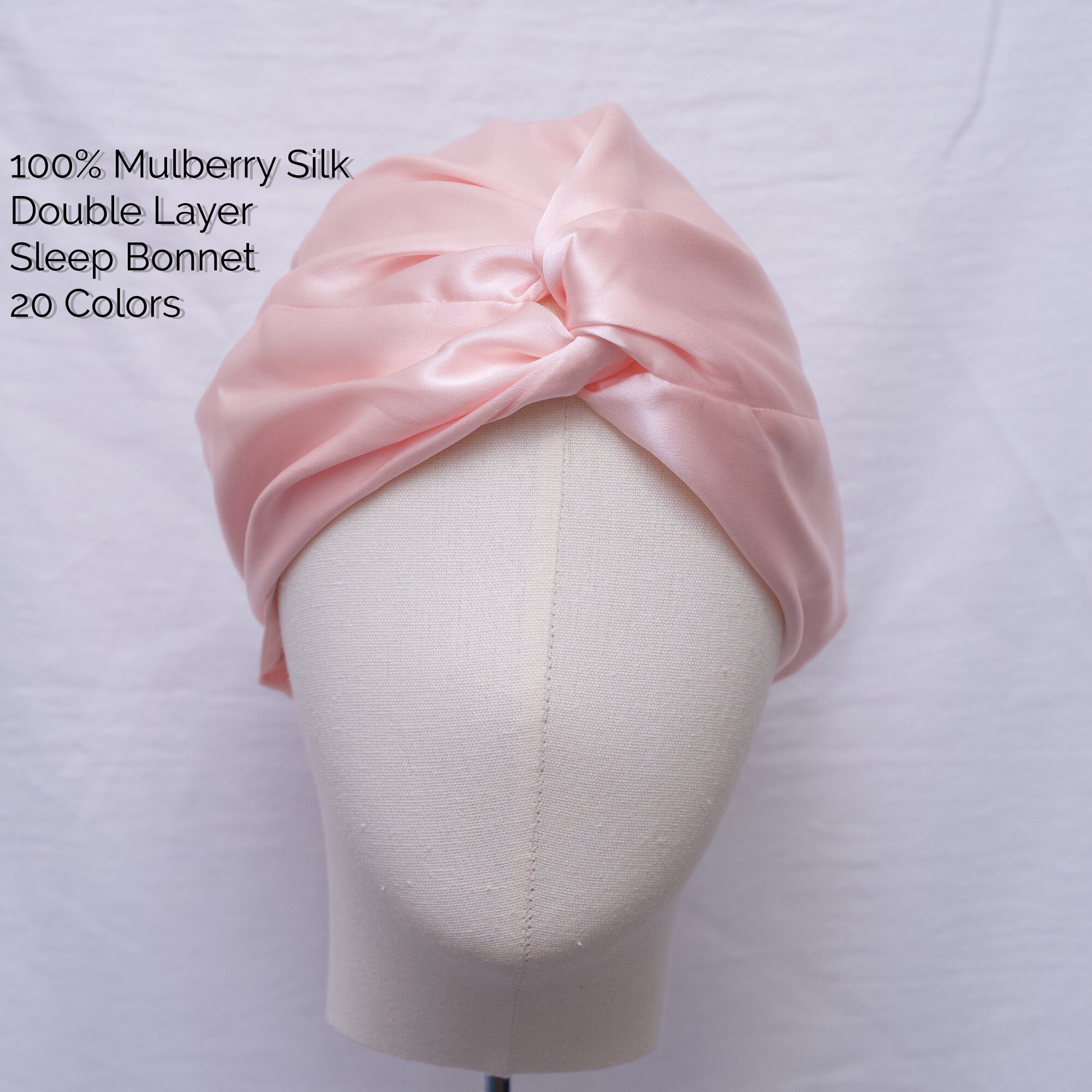 Twisted Sleep Bonnet Double Layer Silk Sleep Cap Sleeping Nightcap Hair ...