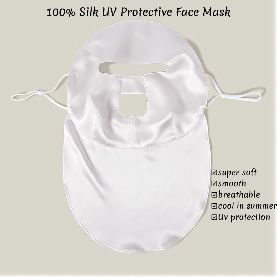 19 Momme Mulberry Silk Face Mask Full Protection Neck Gaiter UV ...