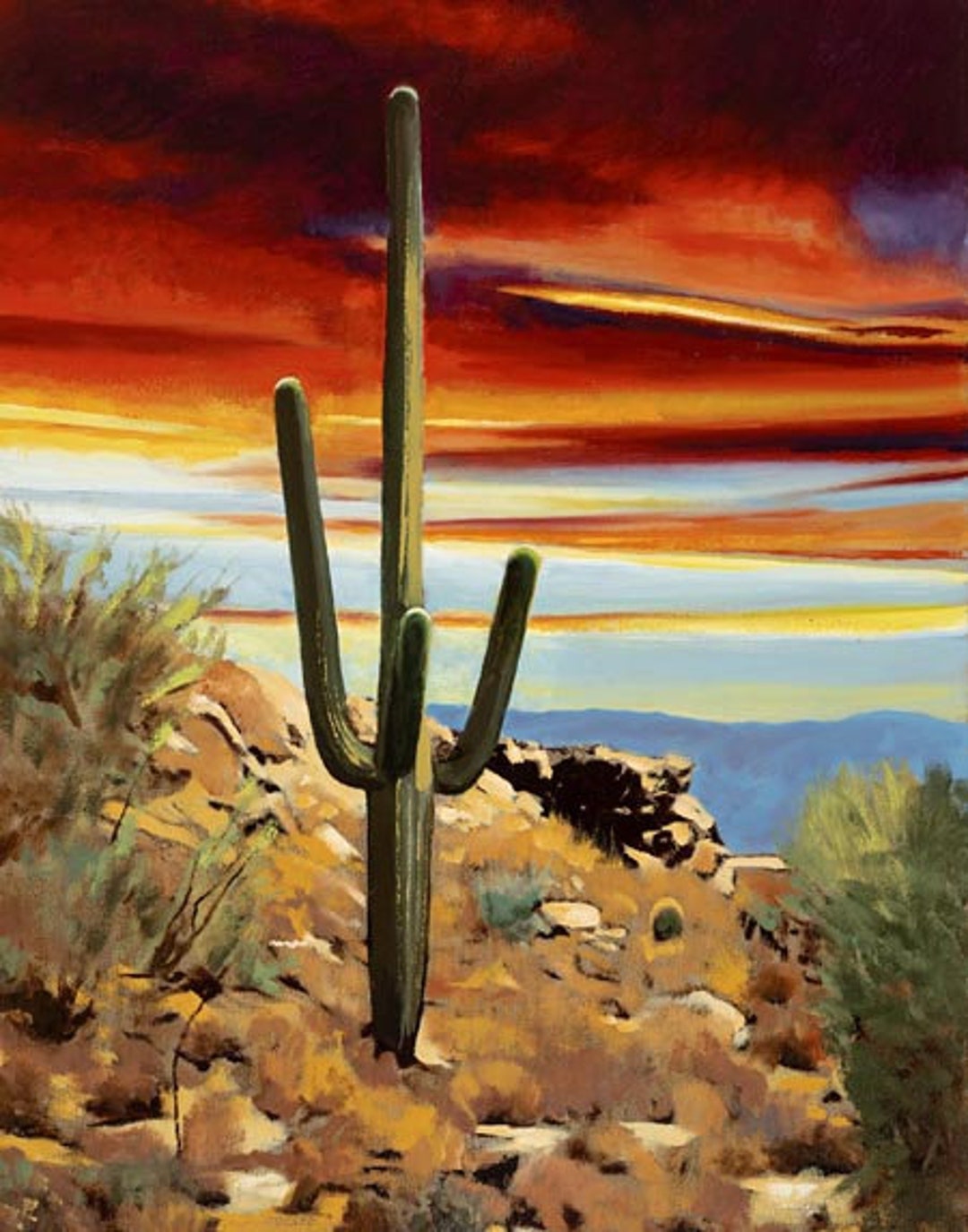 Saguaro Sunset, Limited Edition Signed Giclee - Etsy