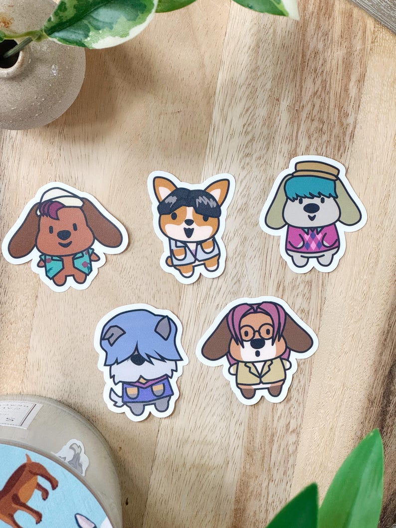 Kpop Demon Hunters Saja Boys Huntrix Dog Stickers for Laptops, Journals ...