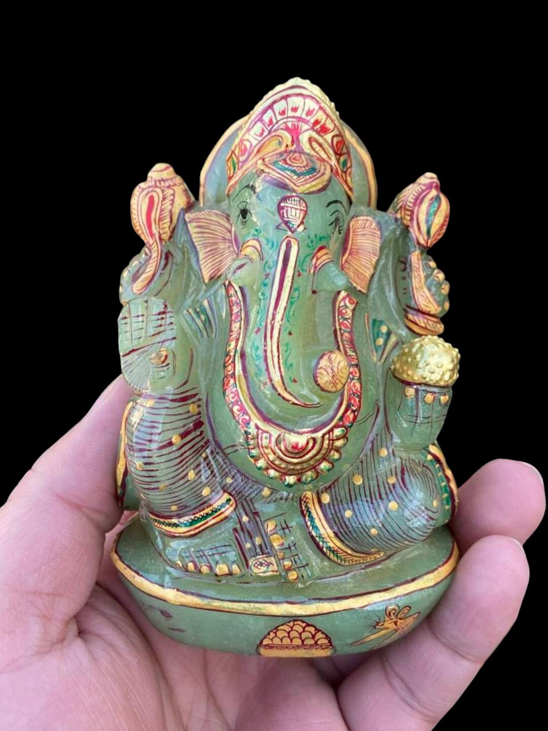 Jade Ganesh- Gemstone Ganesha- Ganesh Statue- Small Stone Ganesha ...