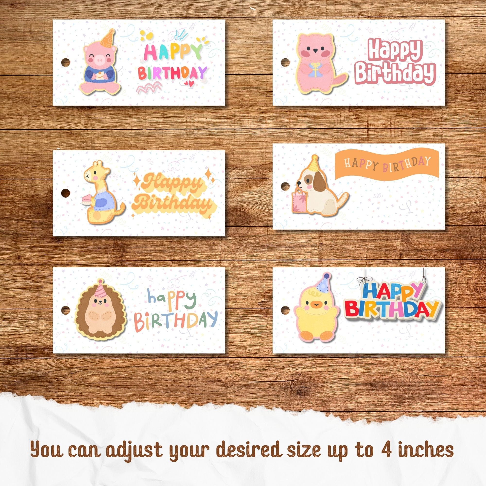 Cute Animals Birthday Card, Printable, Kids Birthday Card, Instant ...