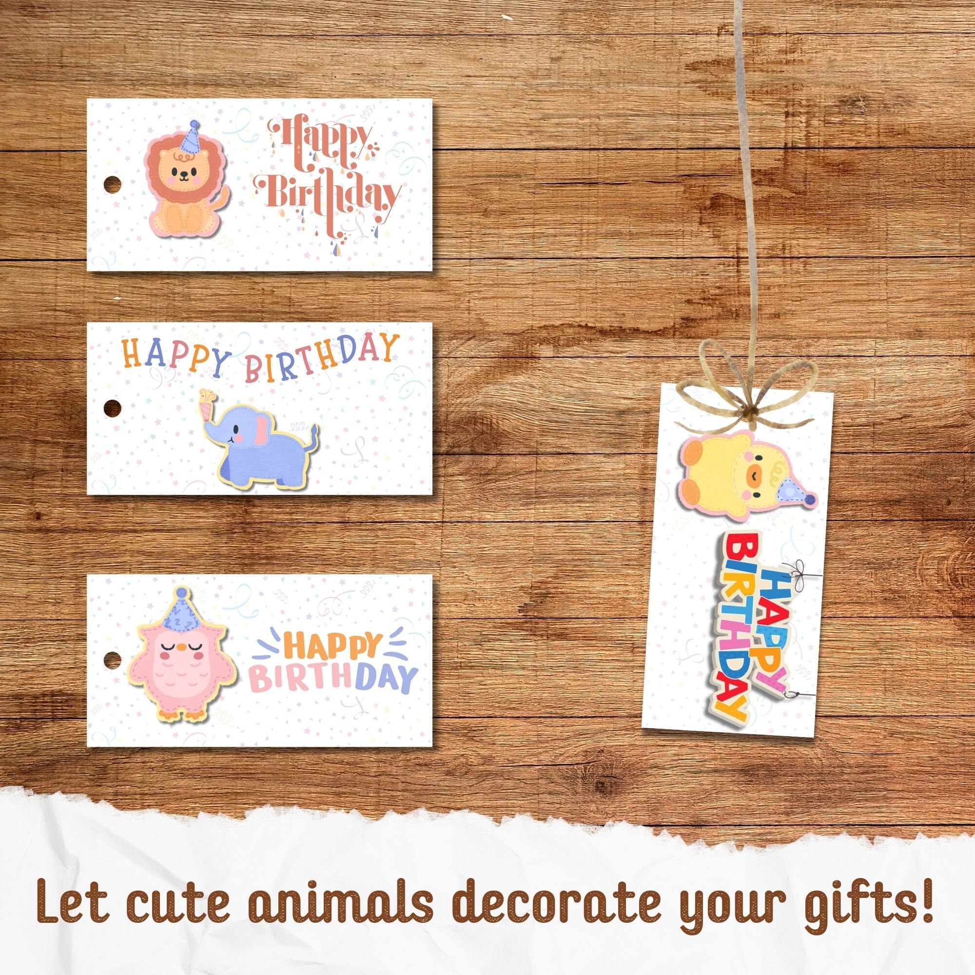 Cute Animals Birthday Card, Printable, Kids Birthday Card, Instant ...