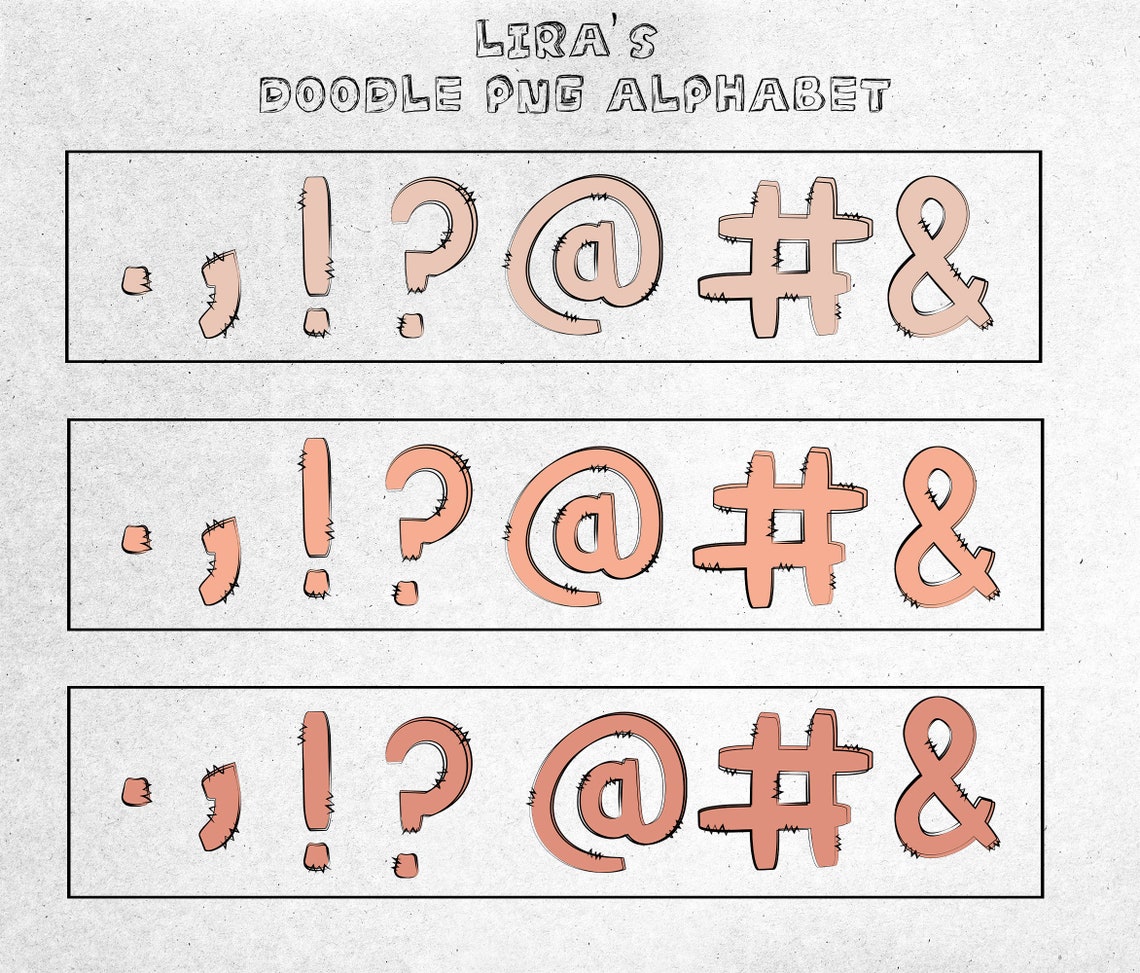 Doodle Png Alphabet Letters Alphabet PNG Bundle Sublimation - Etsy