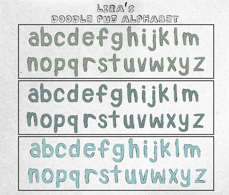 Doodle Png Alphabet Letters Alphabet PNG Bundle Sublimation - Etsy