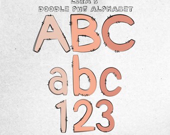Doodle Png Alphabet, Letters, Alphabet PNG Bundle, Sublimation Set ...