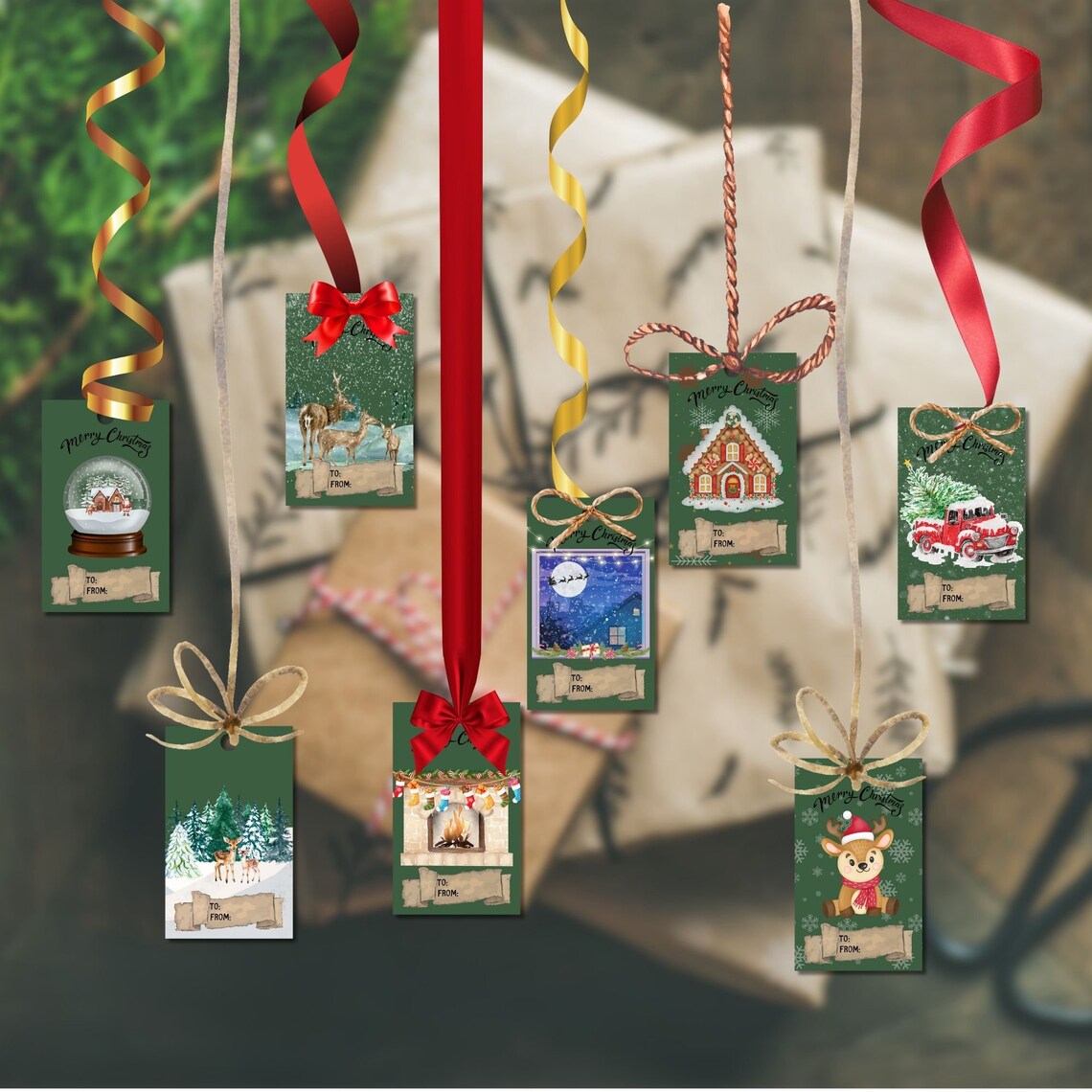 Christmas Favor Tags, Holiday Gift Tags, Christmas Tag, Printable Favor ...