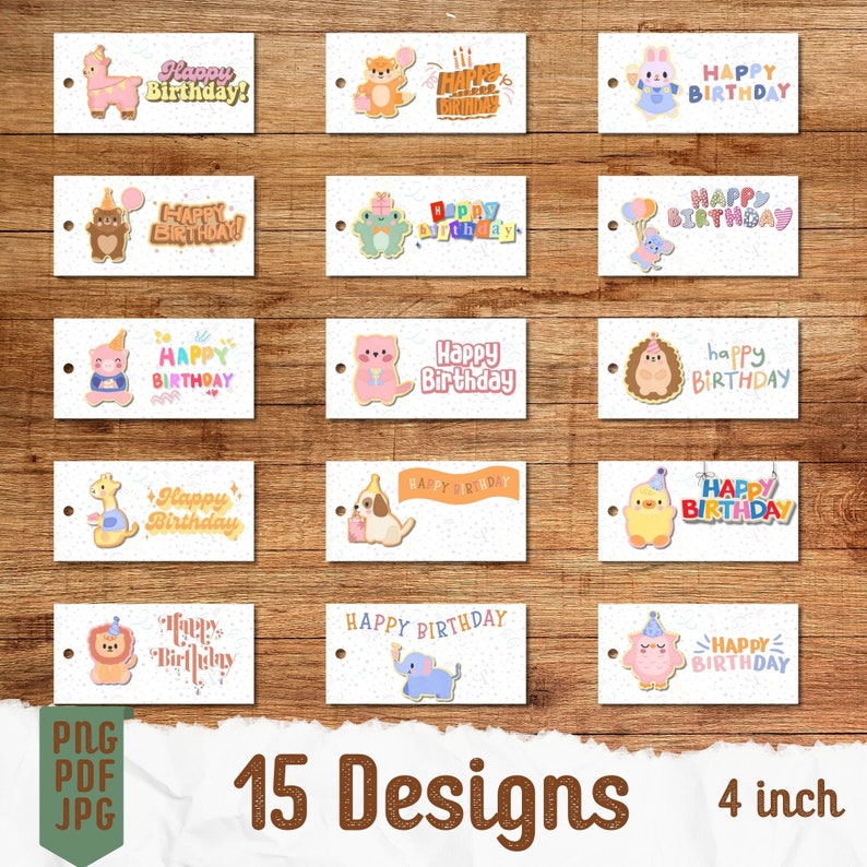 Cute Animals Birthday Card, Printable, Kids Birthday Card, Instant ...