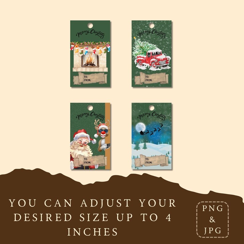 Christmas Favor Tags, Holiday Gift Tags, Christmas Tag, Printable Favor ...