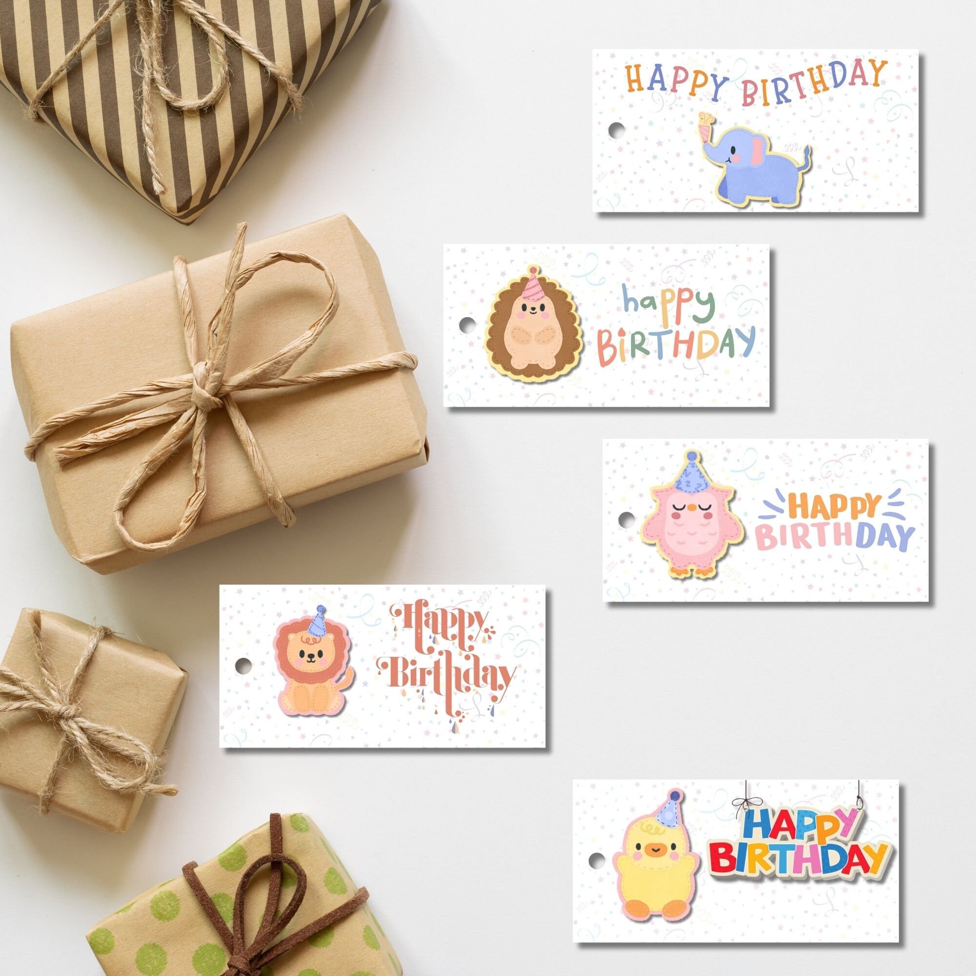 Cute Animals Birthday Card, Printable, Kids Birthday Card, Instant ...