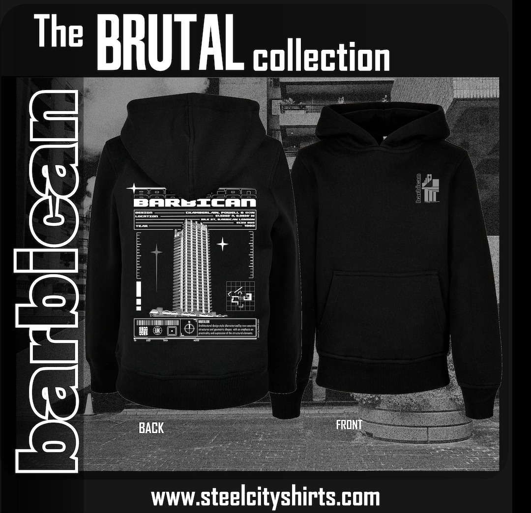 Barbican Hoodie Brutalism Architecture Merchandise Brutalist Print Art ...