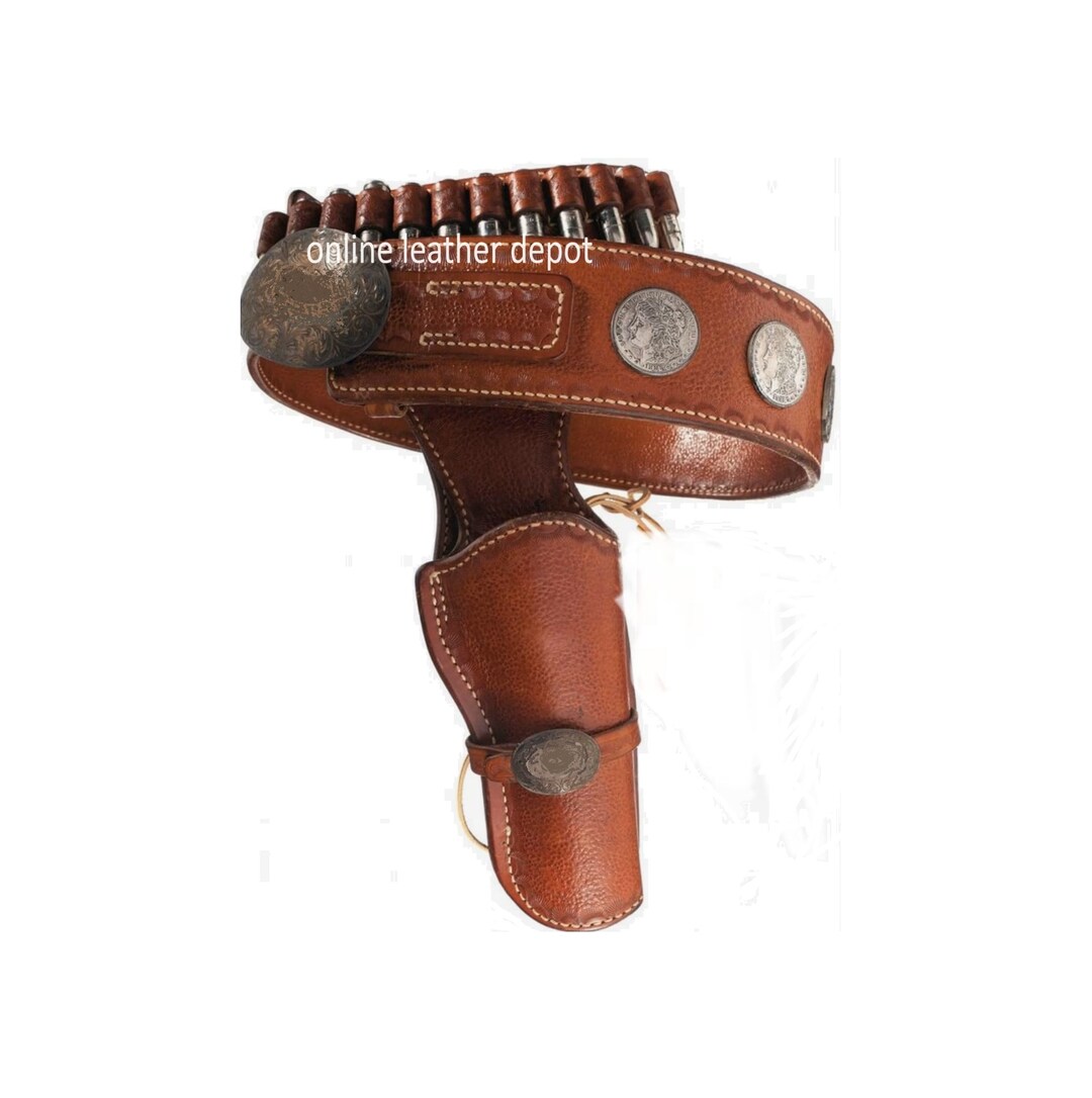 Western Cowboy Ammo Rigs Fancy Cartridge Belt Concho Style Holster .22 ...
