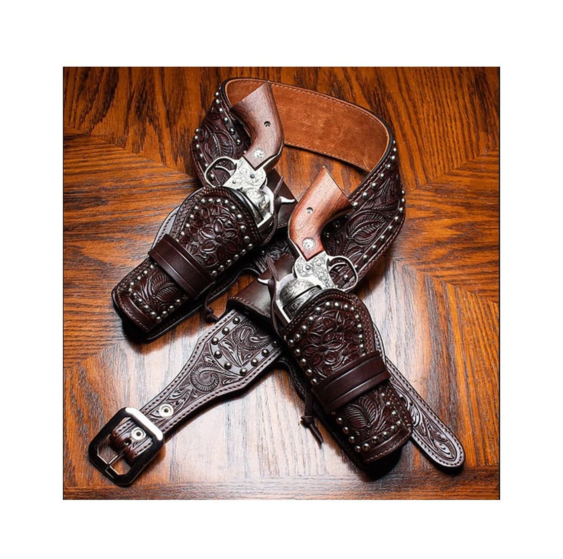 Western Holster Gun Cover Revolver Floral Tooled Leather Cowboy Rigs ...