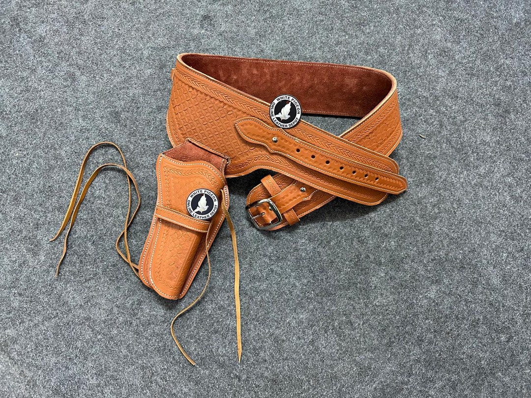 Western Cowboy Cartridge Belt Ammo Loops Hand Made Holster .22 .357 .38 ...