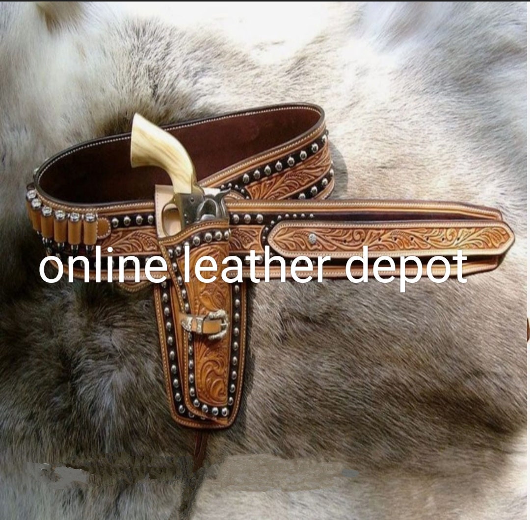 Western Cowboy Holster Ammo Loops Cartridge Belt Saas Rigs Gun Cover ...