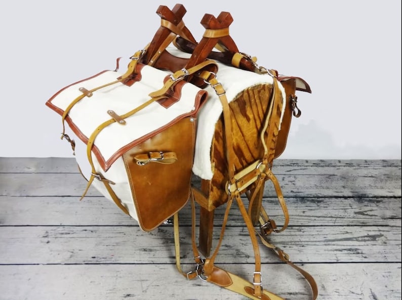 Sawbuck Packing Saddle Fully Rigged Canvas Leather Western - Etsy