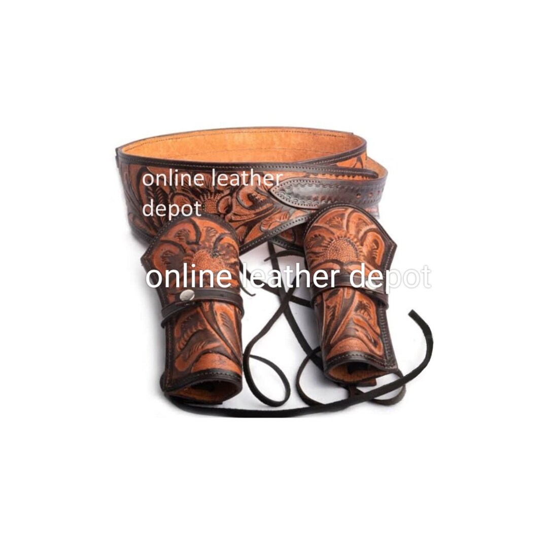 Full Carved Design Cowboy Ammo Rigs Western Style Cartridge Belt .22 ...