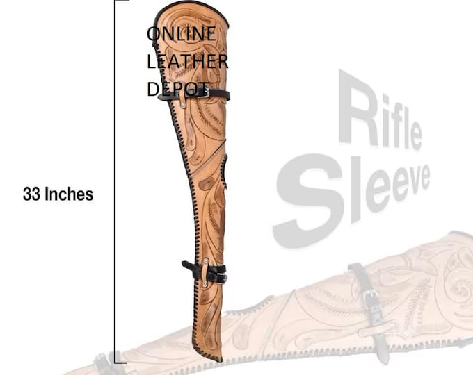 Leather Scabbard Western Tooled Leather Rifle Sleeves Shotgun Case Gun ...