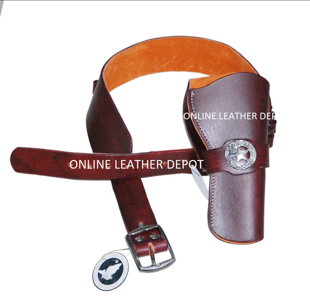 Leather Rigs Cartridge Belt With Holster Cowboy Ammo Western Leather ...