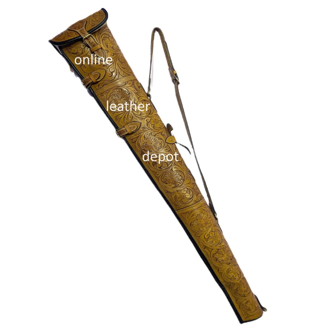 Leather Scabbard Western Tooled Leather Rifle Sleeves Shotgun Case Gun ...
