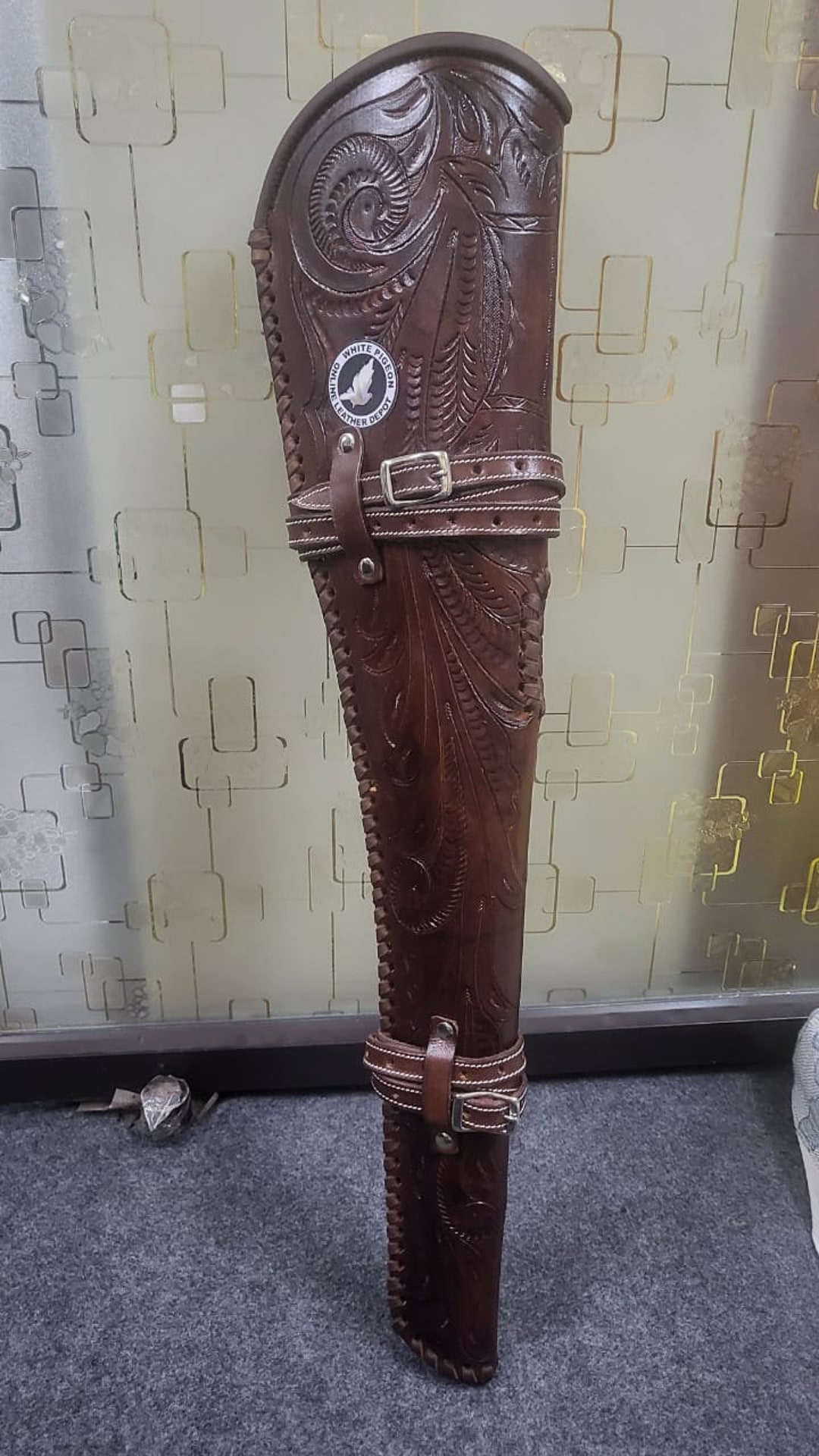 Western Hardwax Leather Rifle Scabbard for Lever Action Carbine ...