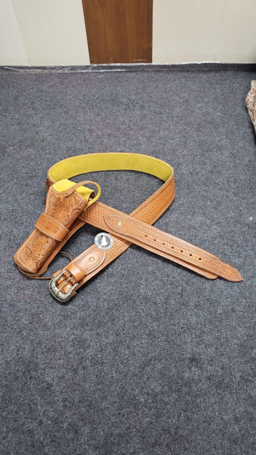 Western Cowboy Vintage Belt Ammo Loops Leather Holster .22 .357 .38 .44 ...