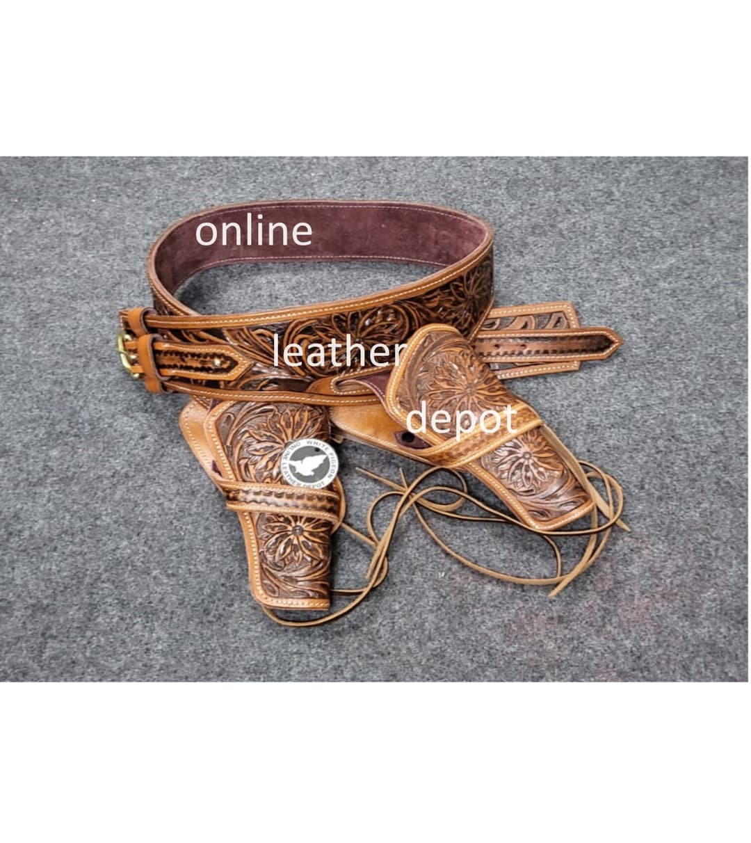 Western Rigs Holster Cowboy Tooled Leather Pistol Case Revolver Cover ...