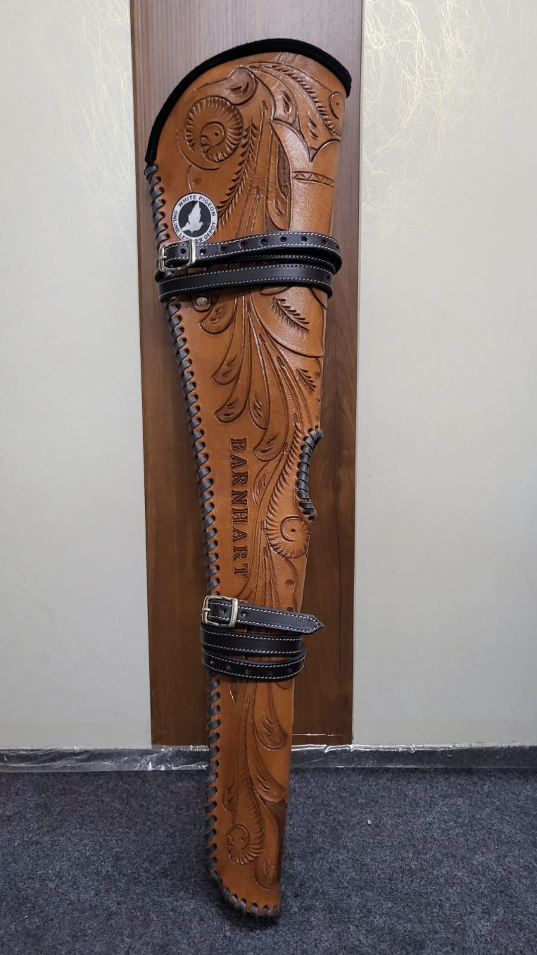 Handmade Leather Rifle Scabbard Rifle Sling Cover Lever Action Western ...