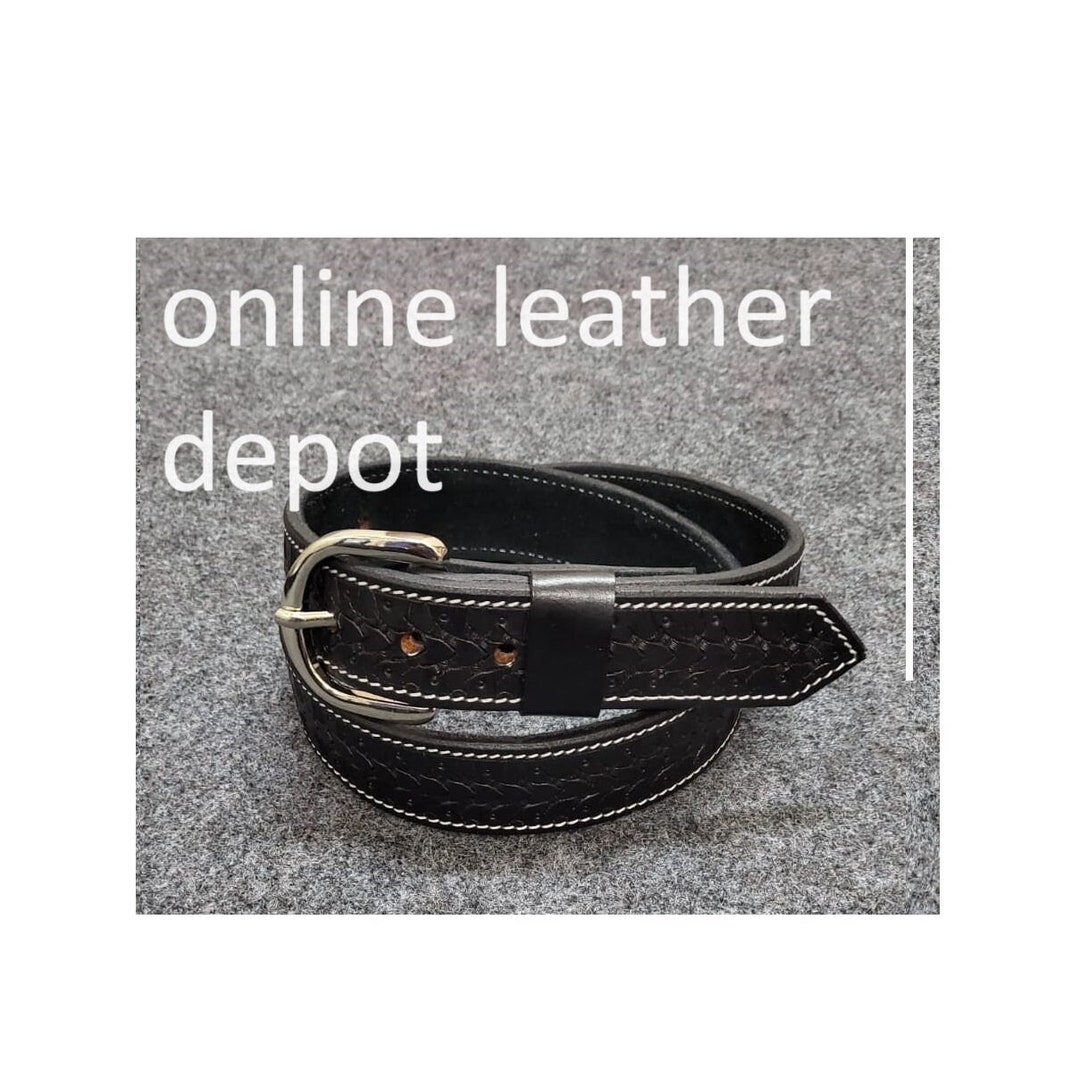 Border Thread Belt Full Grain Leather for Man and Woman - Etsy