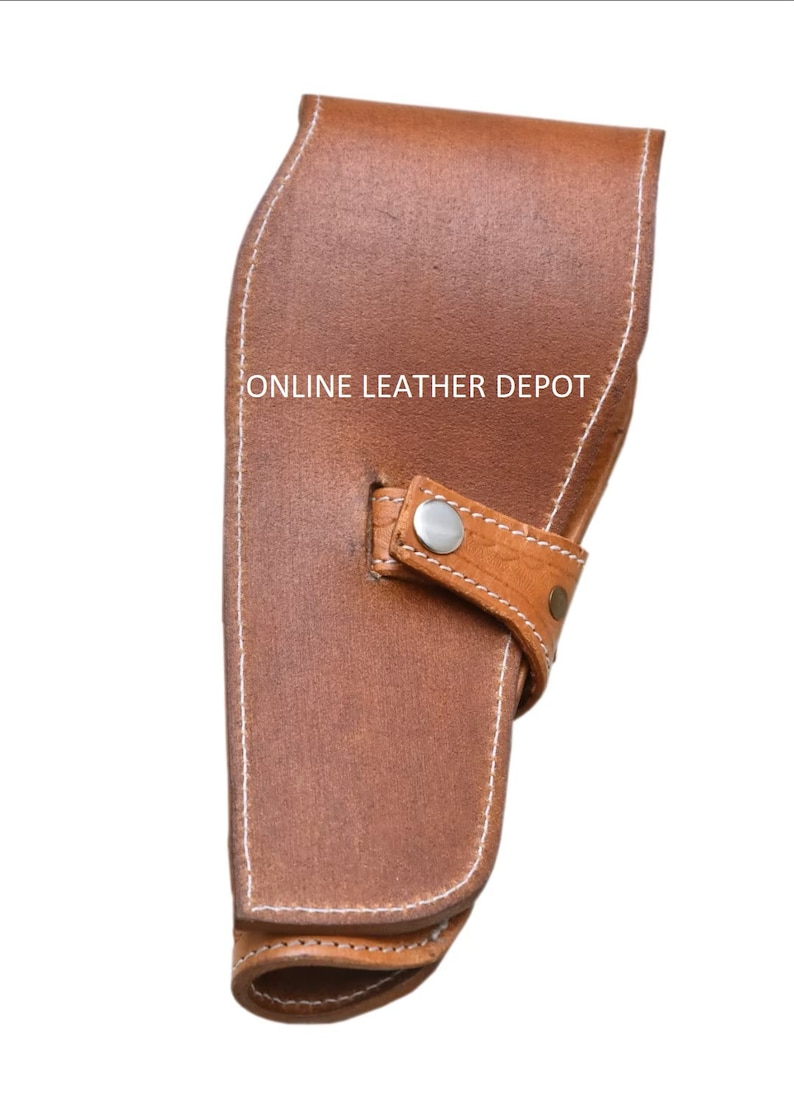 Handmade Leather Revolver Holster With Ammo Loops, Western Cowboy Style ...