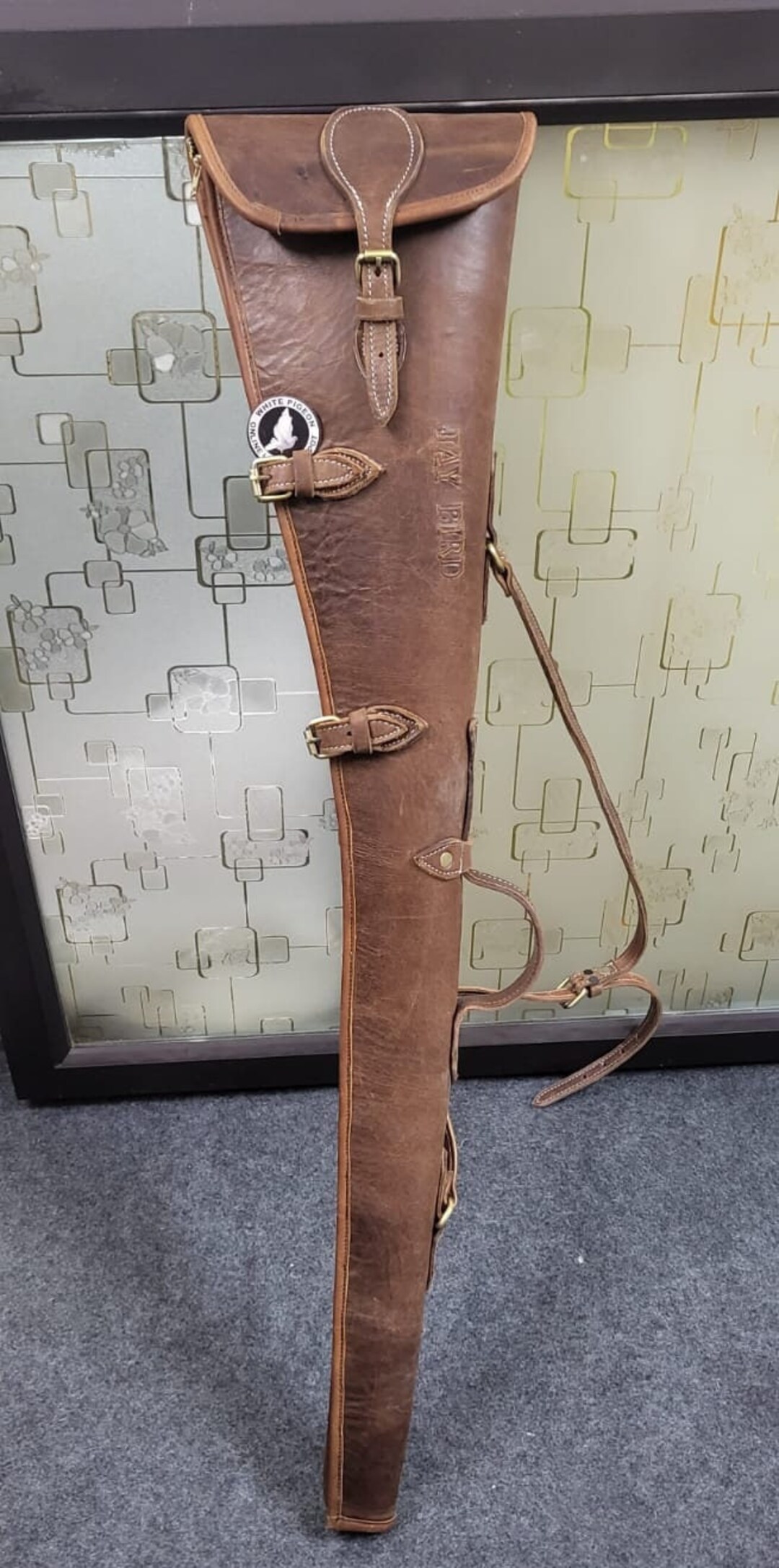 Buff Hide Leather Shotgun Rifle Scabbard Gun Sling Rifle Slip Bag With ...