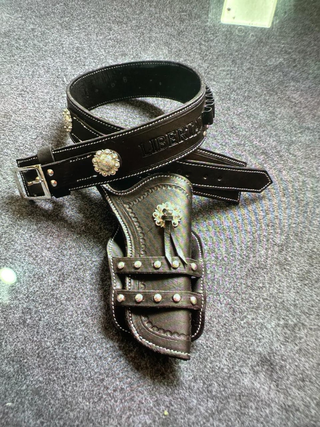 Cowboy Western Cartridge Belt Ammo Loops Pistol Revolver Holder Gun ...