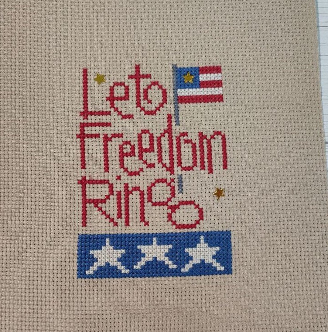 Let Freedom Ring Completed Cross Stitch Independence Day Finished ...