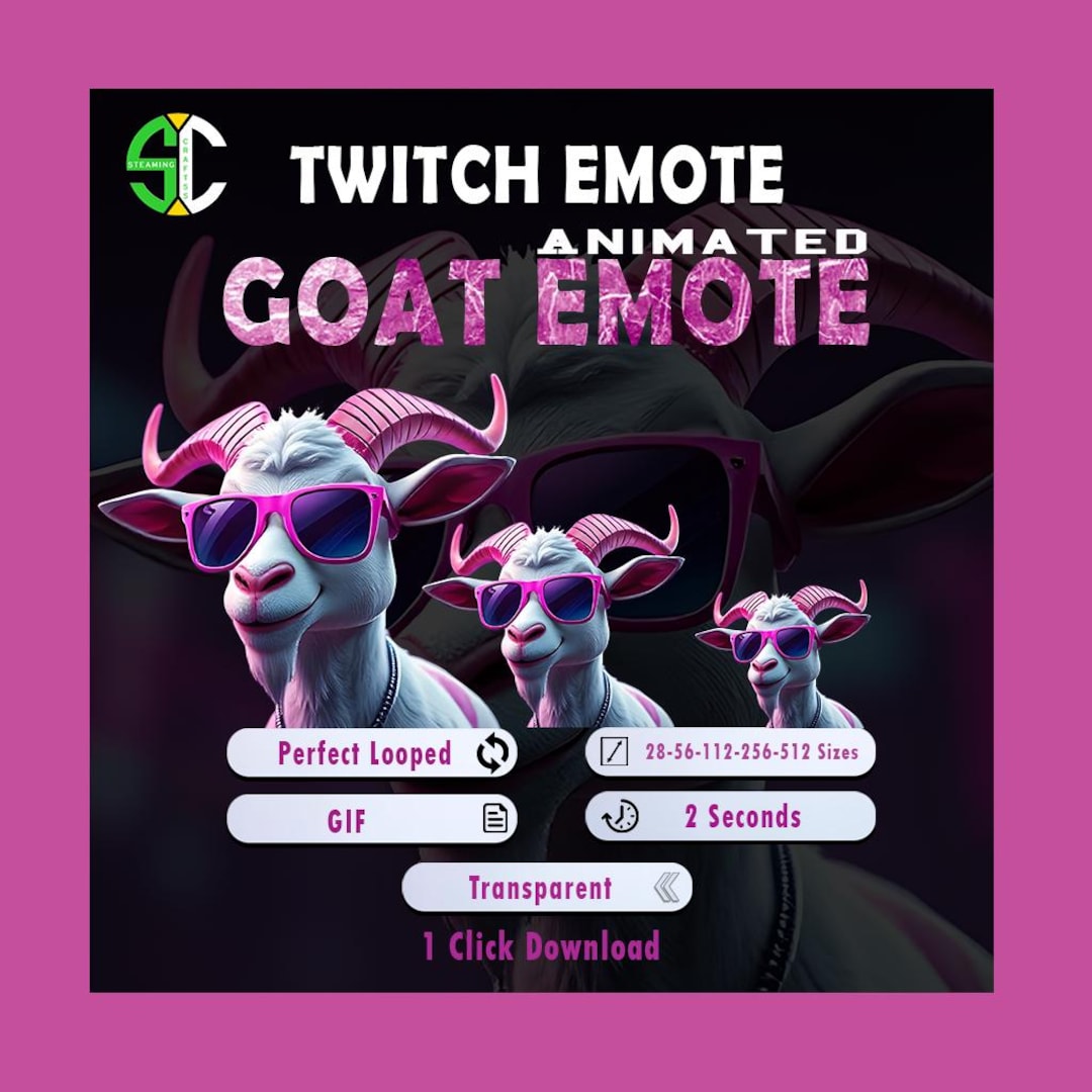 Animated Goat Emote for Twitch and Streaming | Enjoying Music Goat ...