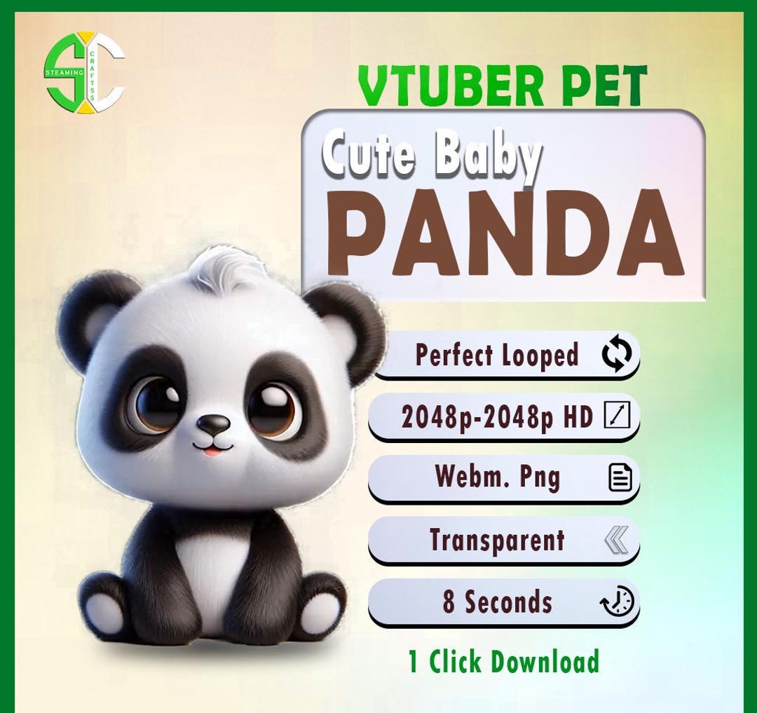Animated Baby Panda - Vtuber Pet | Stream Asset & Decoration - Etsy