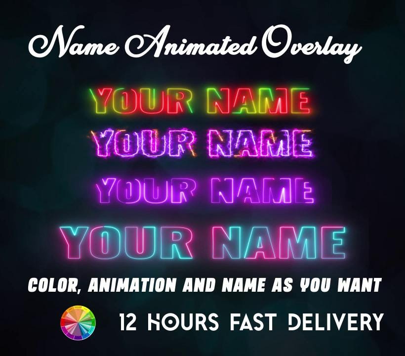 Custom Animated Name and Logo Overlay for Streamers | Twitch, Youtube ...