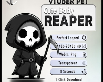 Stream Pet -dark Reaper Vtuber Pet | Animated Gothic Stream Asset ...