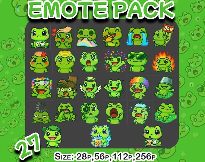 Cute Frog Emotes | 8 Emotes for Streamer | Cute Frog Emote Pack | Funny ...