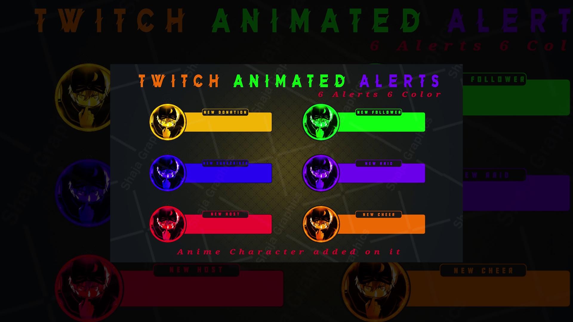 Anime Alert Pack | Animated Twitch, Kick, Youtube - Animated Anime ...