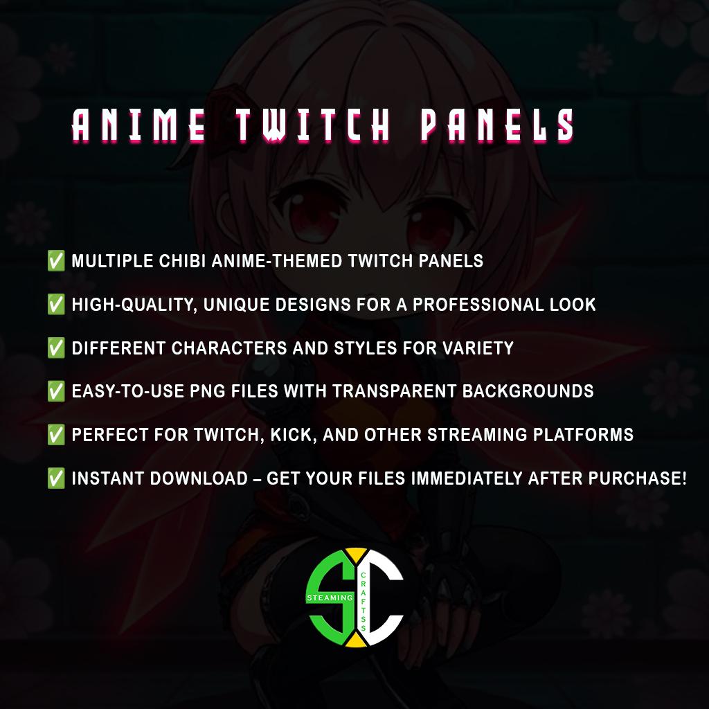 Anime Chibi Twitch Panels: Stream Decoration (digital Download) - Etsy
