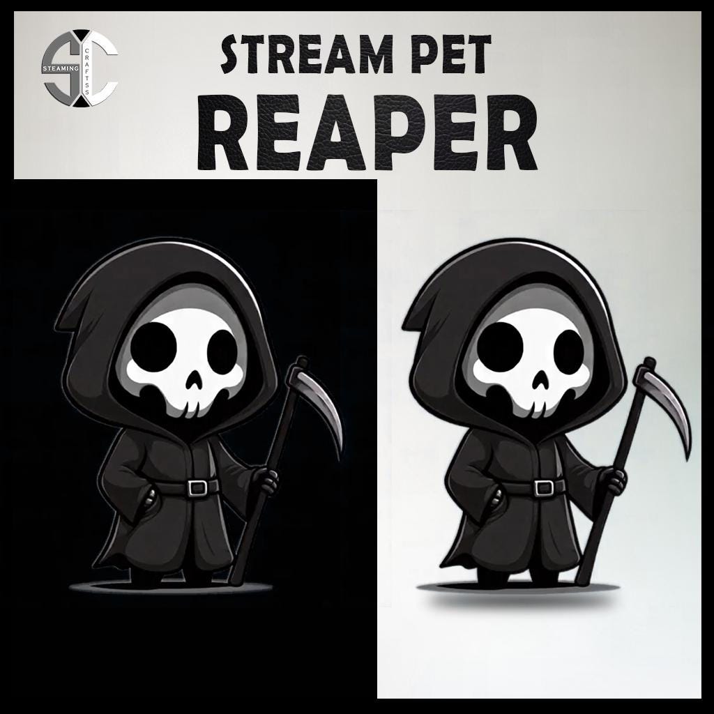 Animated Dark Reaper Vtuber Pet: Gothic Stream Overlay (webm & PNG) - Etsy