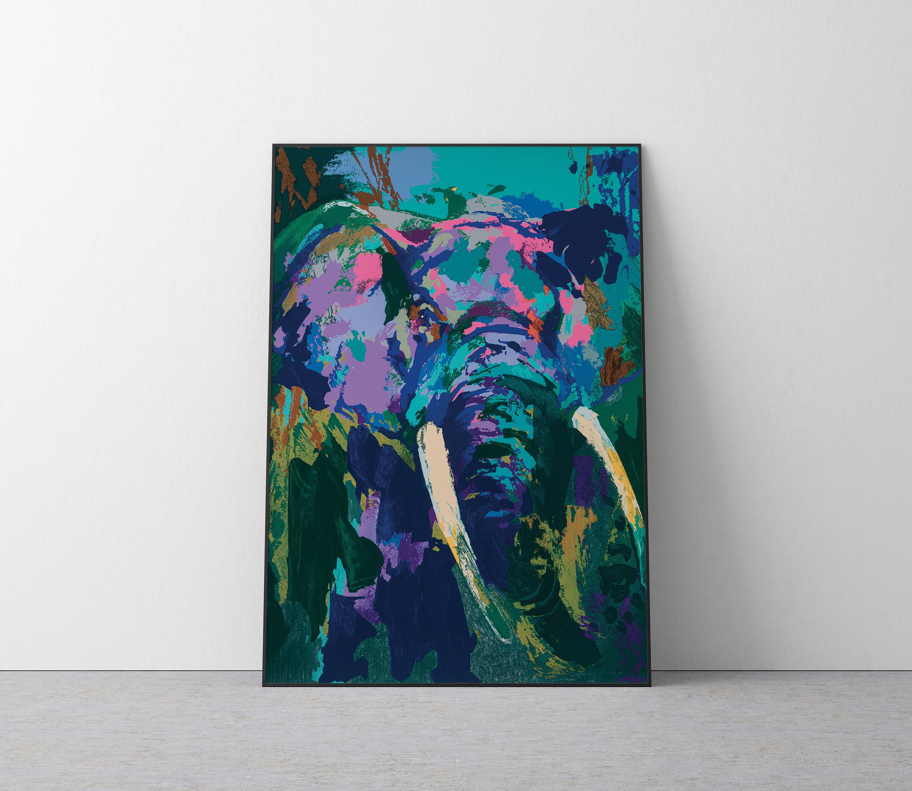 Leroy Neiman, Portrait of the Elephant 2003 - Etsy