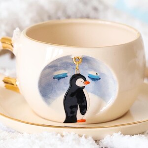 Handmade Ceramic Emperor Penguin Mug With 24k Real Gold - Etsy