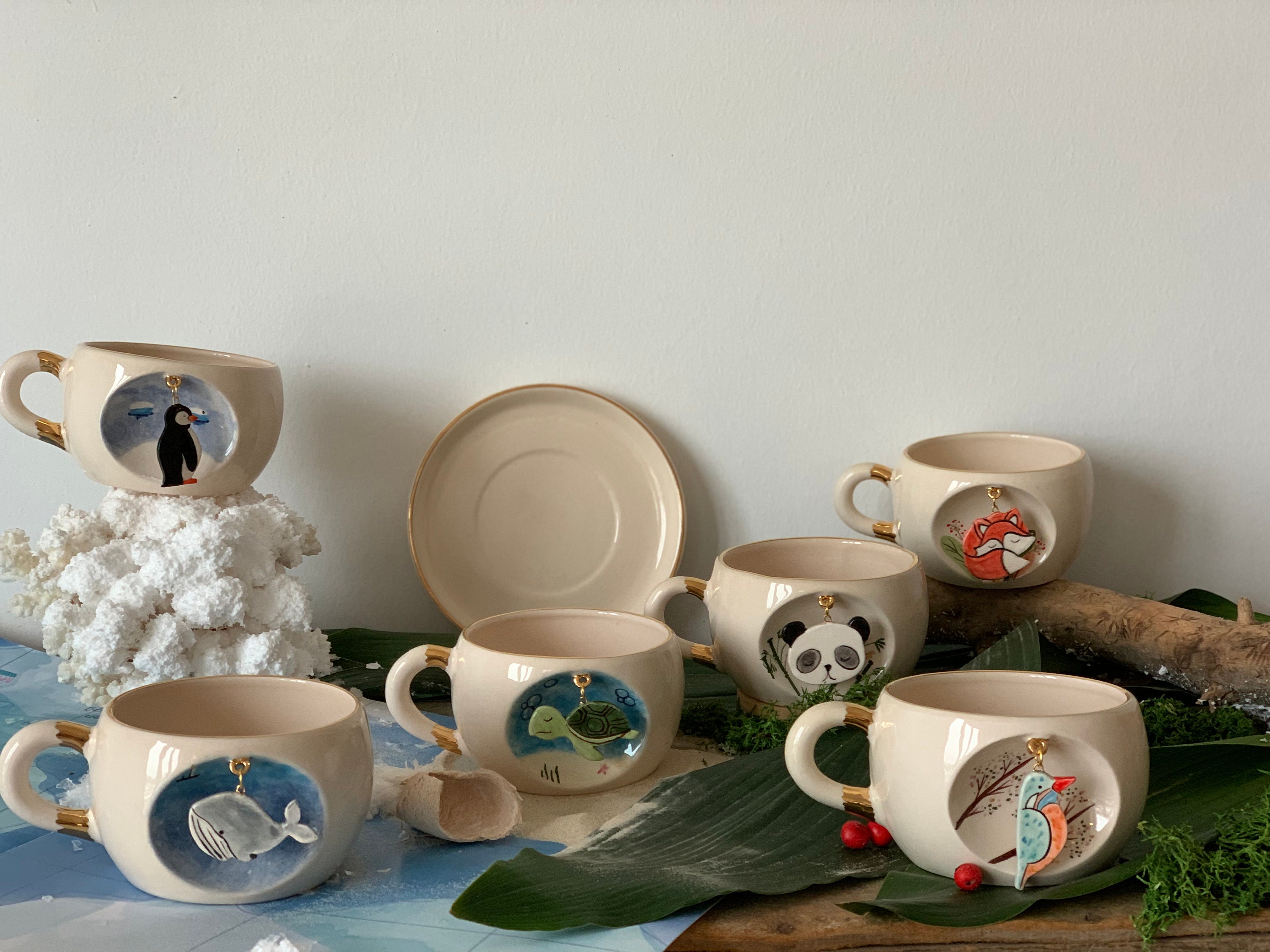 Handmade Ceramic Emperor Penguin Mug With 24k Real Gold - Etsy