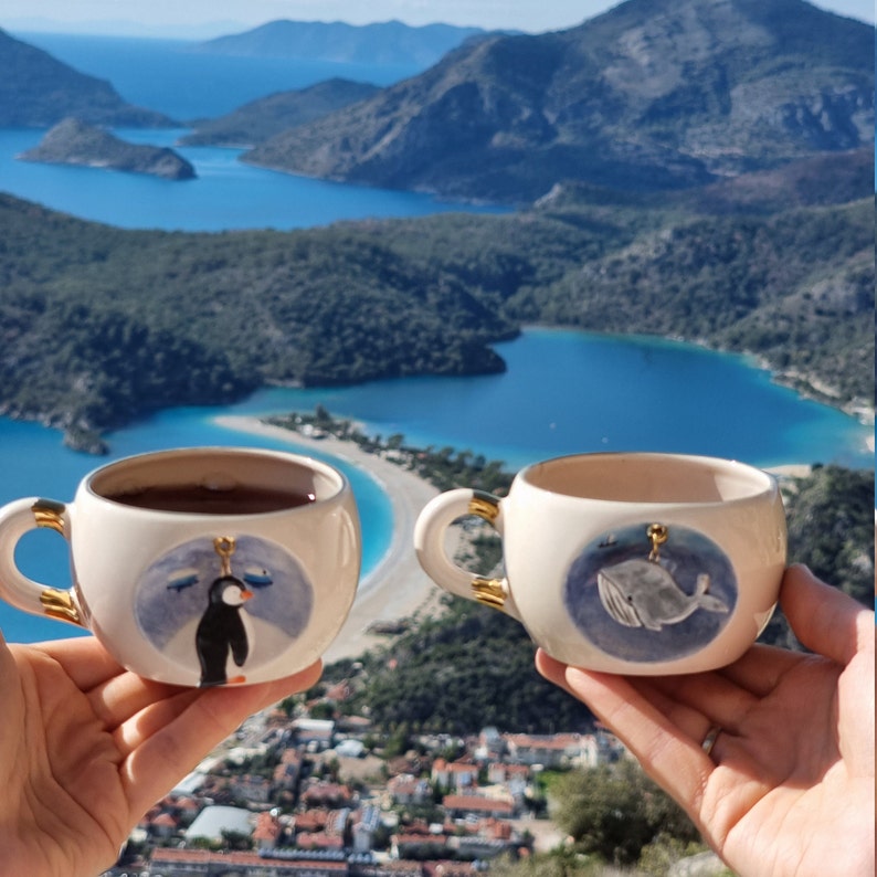 Handmade Ceramic Emperor Penguin Mug With 24k Real Gold - Etsy