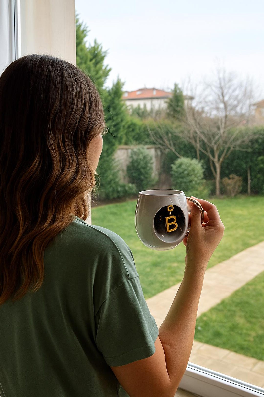 Personalized Saturn Mug: 24K Gold Letter, Handmade Ceramic Galaxy Mug ...
