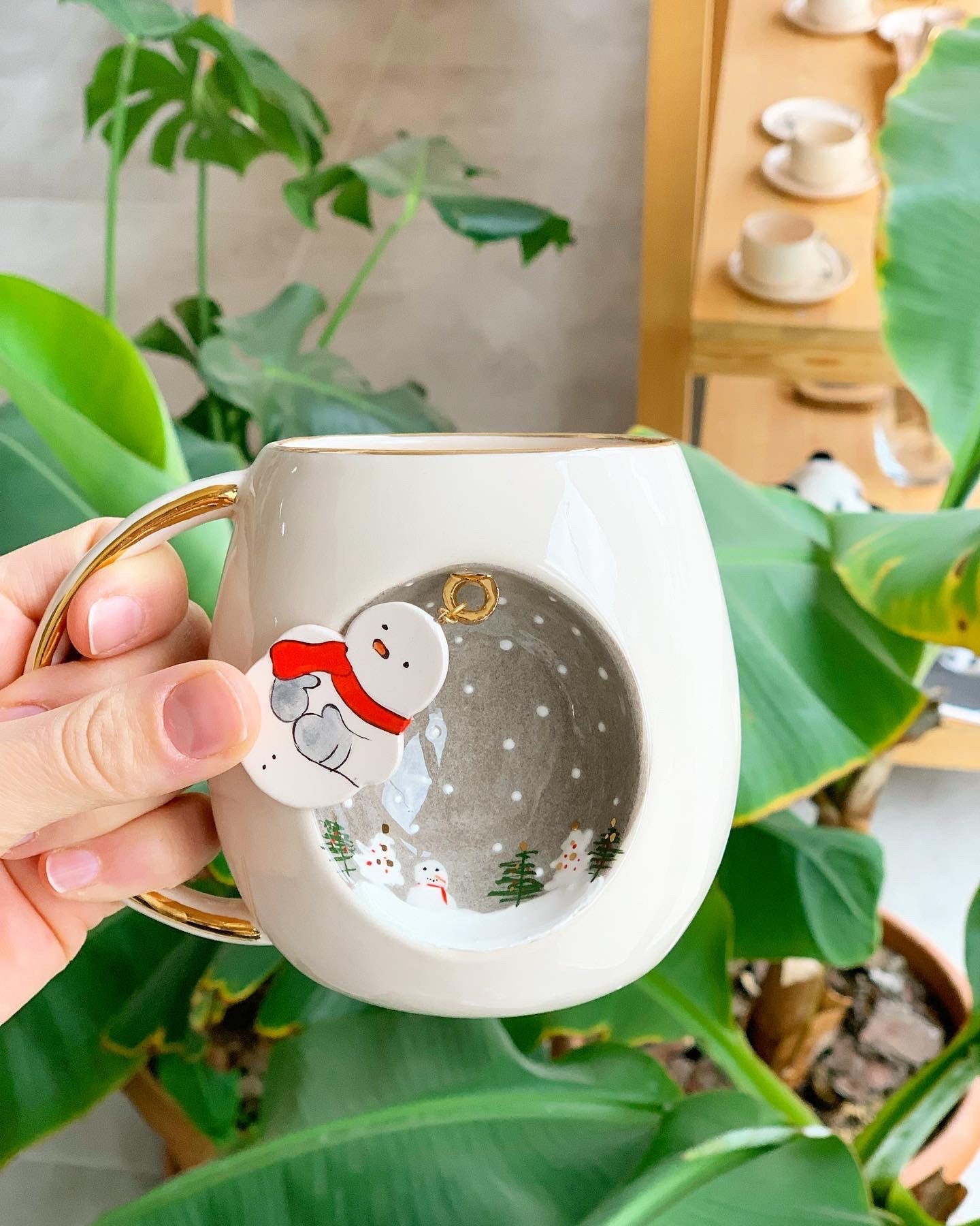 XL Christmas Snowman Mug 500 Ml Handmade Ceramic Coffee and Tea Cup ...