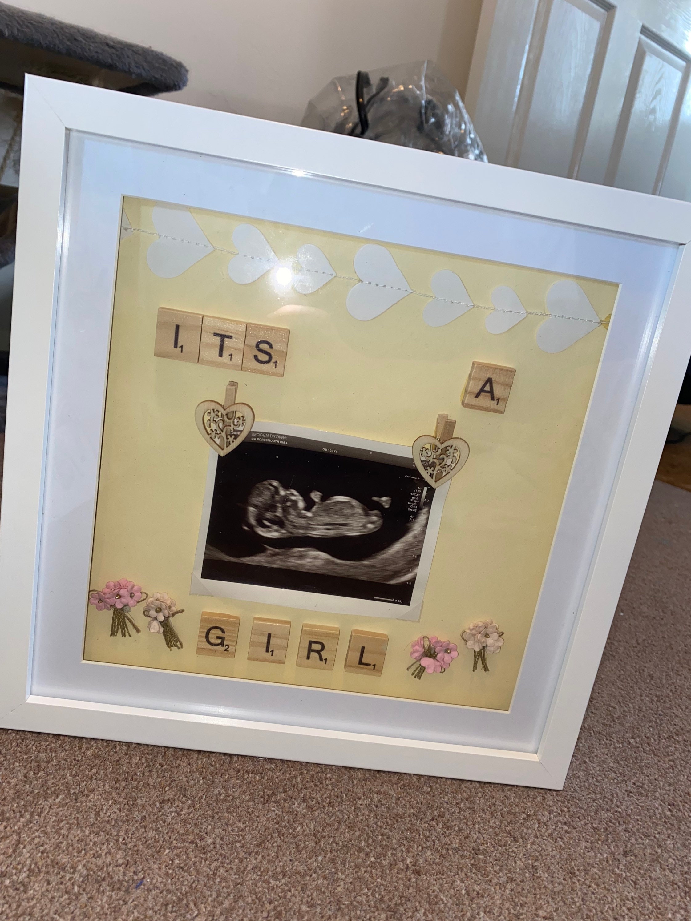Girl Gender Reveal Scan Frame - Etsy